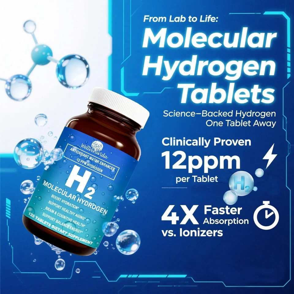 Hydrogen Water Tablets, 12PPM H2 Molecular Tablets for Drinking Water w ...
