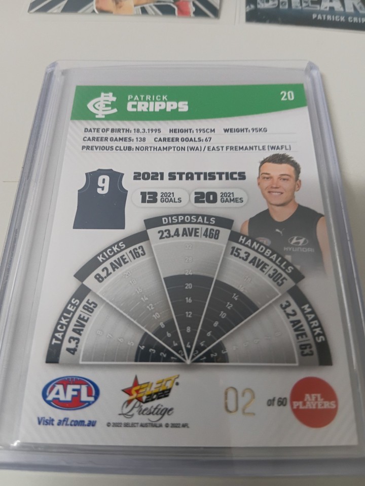 Select AFL Patrick Cripps | eBay Australia