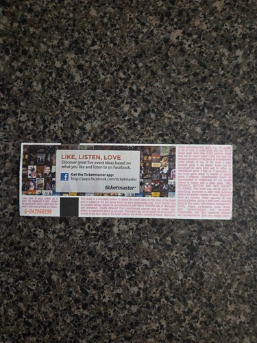 Rush R40 Live Tour Ticket Stub From 05/26/2015 In Atlanta, GA. | eBay