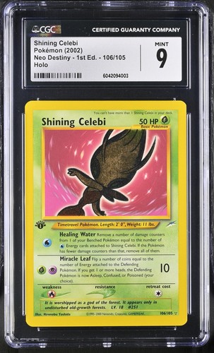 CGC 9 MINT Shining Celebi Neo Destiny 1st Edition 106/105 Holo Pokemon ...