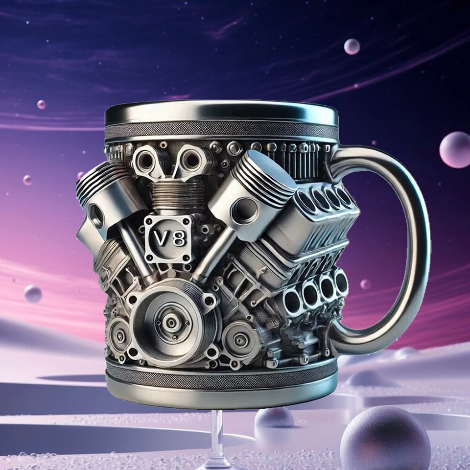 Unique 3D Car Engine Mugs Cup Stainless Steel Coffee Mug V8 Engines ...
