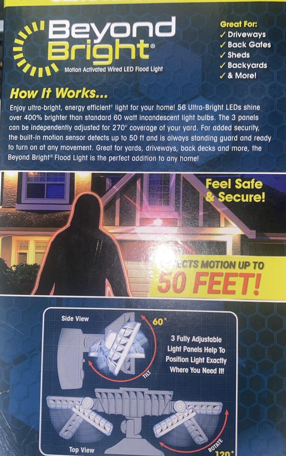 Beyond Bright Motion Activated Wired LED Flood Light (BEBRF-MC4) for ...