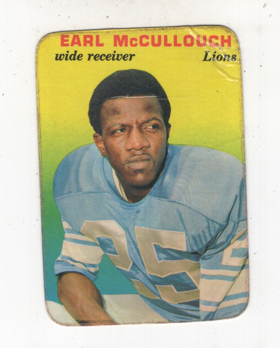 1970 TOPPS GLOSSY FOOTBALL - EARL McCULLOUCH DETROIT LIONS #8 (#2) | eBay