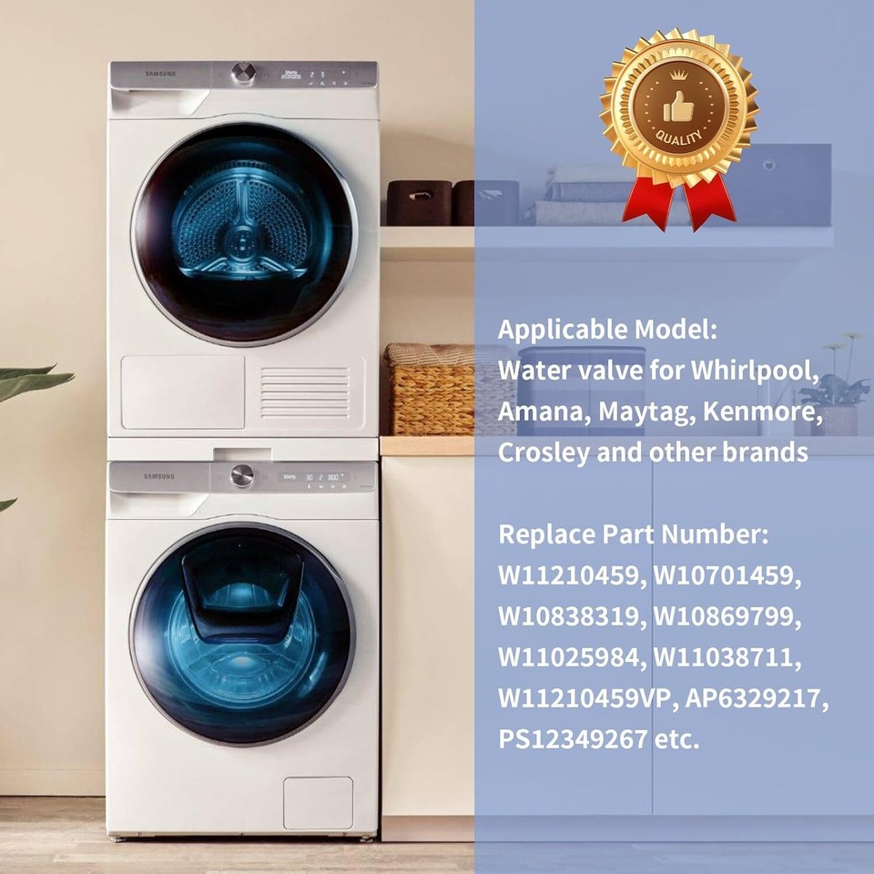 New Genuine OEM Whirlpool Washer Washing Machine Water Inlet Valve ...