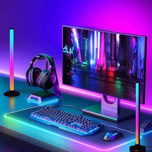 2 x RGB LED Desk Corner Lamp ,41CM Dimmable Modern Mood Lighting Lamp ...