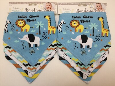 2x Le Bebe Favorite Boys Bandana Bibs, 0+ Months, Assorted Prints, 8 ...