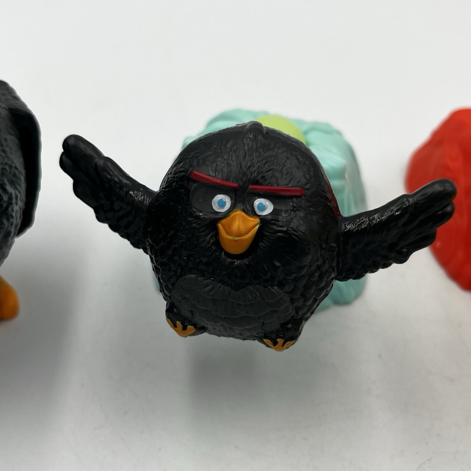 McDonalds Angry Birds Movie 4 Toy Lot 2016 Bomb Chuck Launcher Pullback ...