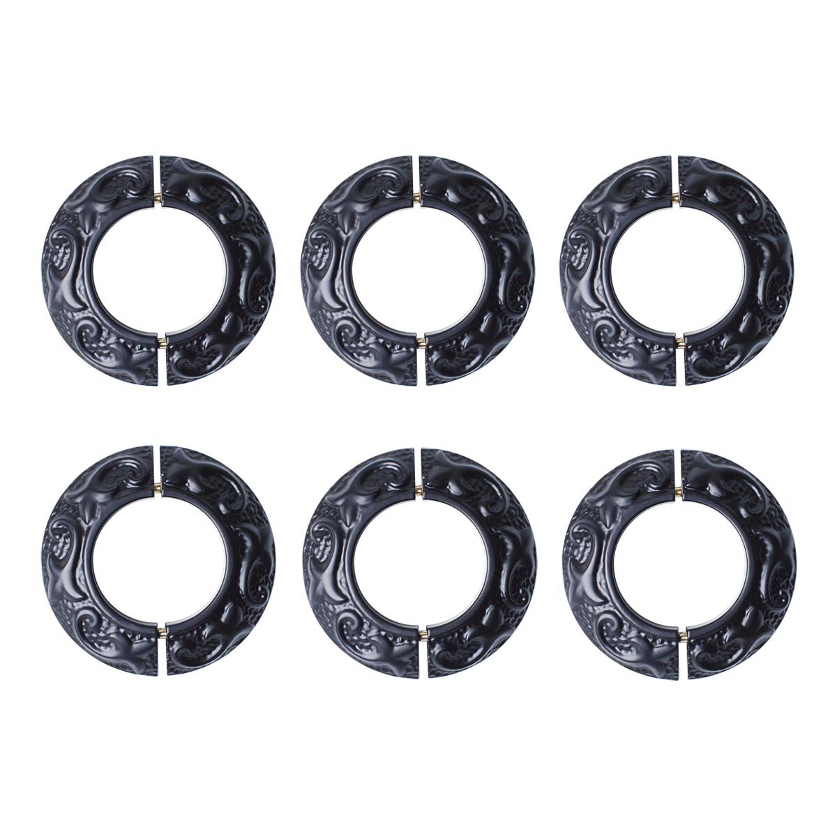 Black Radiator Flanges Aluminum Ring Plate 1.5" ID 3 1/4" OD Pack of 6 ...