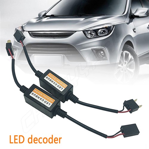 2 Pcs H7 LED Headlight Decoder Adapter Canbus Anti-Flicker Harness ...
