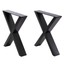 Pair of X Cross Shape Furniture Legs Metal Support Feet for Dining ...