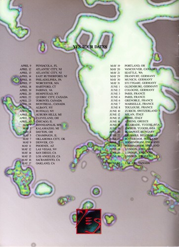 YES 1991 AROUND THE WORLD IN 80 DATES TOUR CONCERT PROGRAM BOOK BOOKLET ...