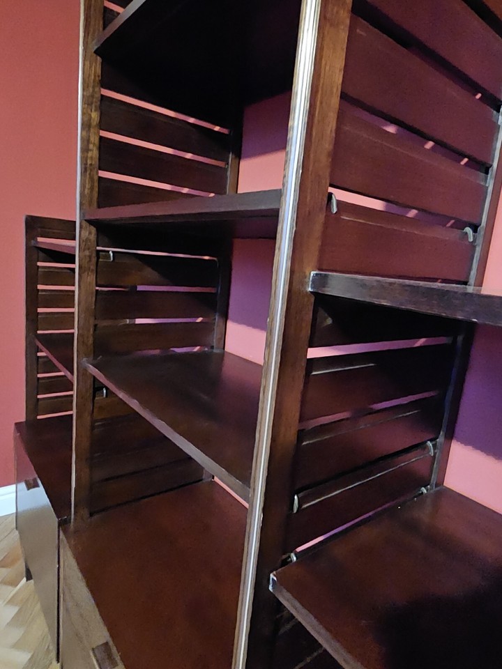 Staples mahogany Ladderax modular shelving unit | eBay