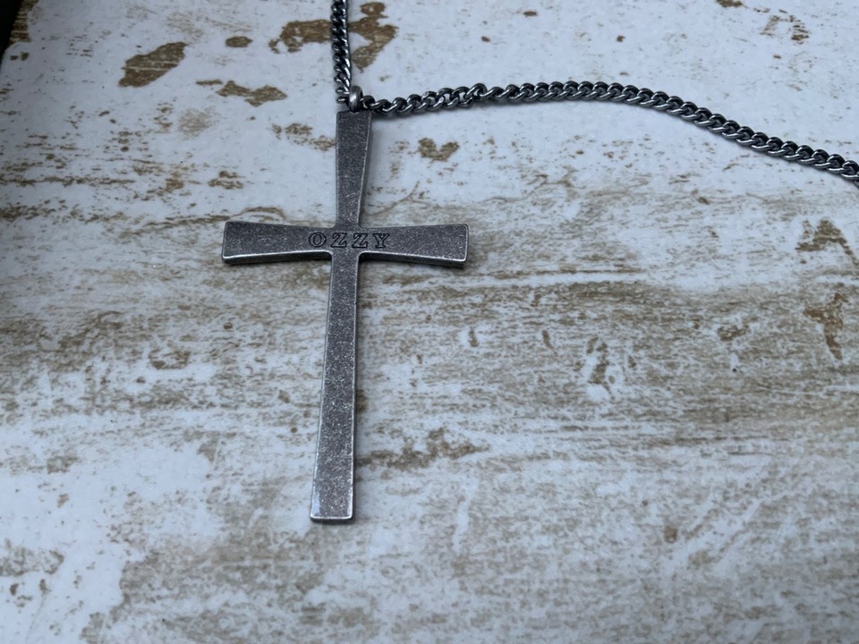 OZZY OSBOURNE Stirling Silver Cross Pendant Necklace ChainOFFICIAL ...