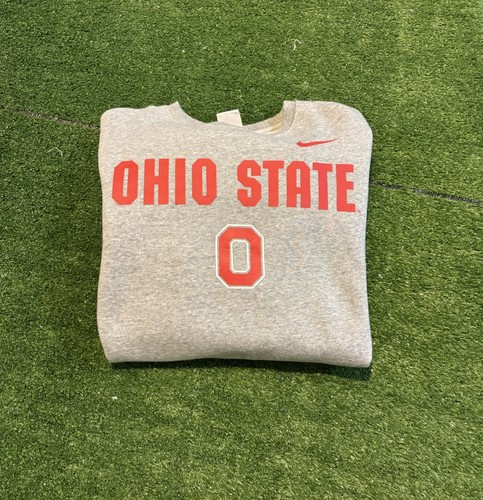 Ohio State Buckeyes sweatshirt mens large gray red nike crewneck ...