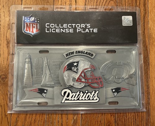 New England Patriots License Plate Solid Metal 3-D Collector NFL ...