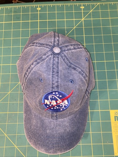 Vintage NASA Logo Cap By Otto Adjustable Strap Gray & Blue One Size ...