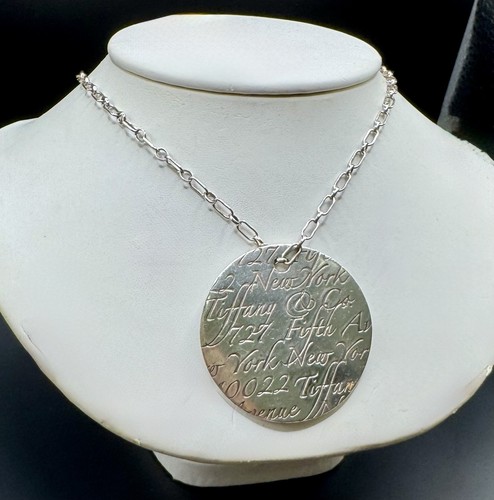 Tiffany & Co Fifth Ave Notes Pendant Necklace 925 Sterling Silver 18 ...