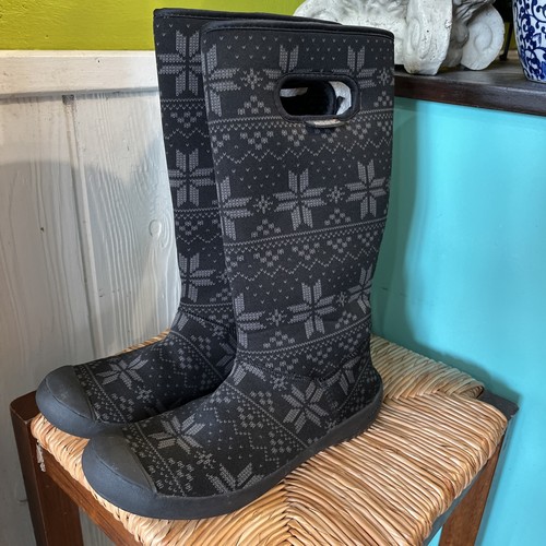 BOGS Women- sz 7 Summit Fair Isle Insulated Waterproof Insulated Boots ...