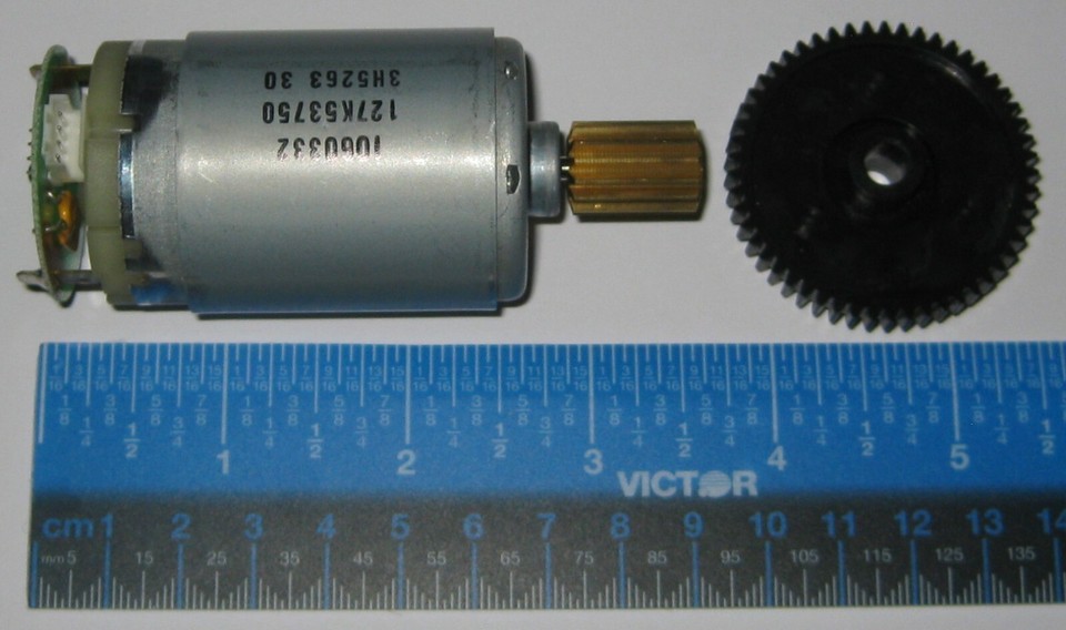 Johnson Electric 18V DC Motor with Brass and Plastic Gears - 4800 RPM ...