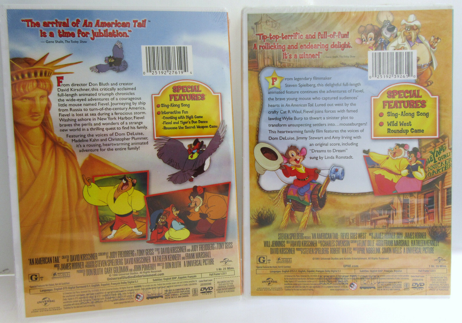 An American Tail & Fievel Goes West ~ 1986, 1991 ~ Movie ~ New DVD | eBay