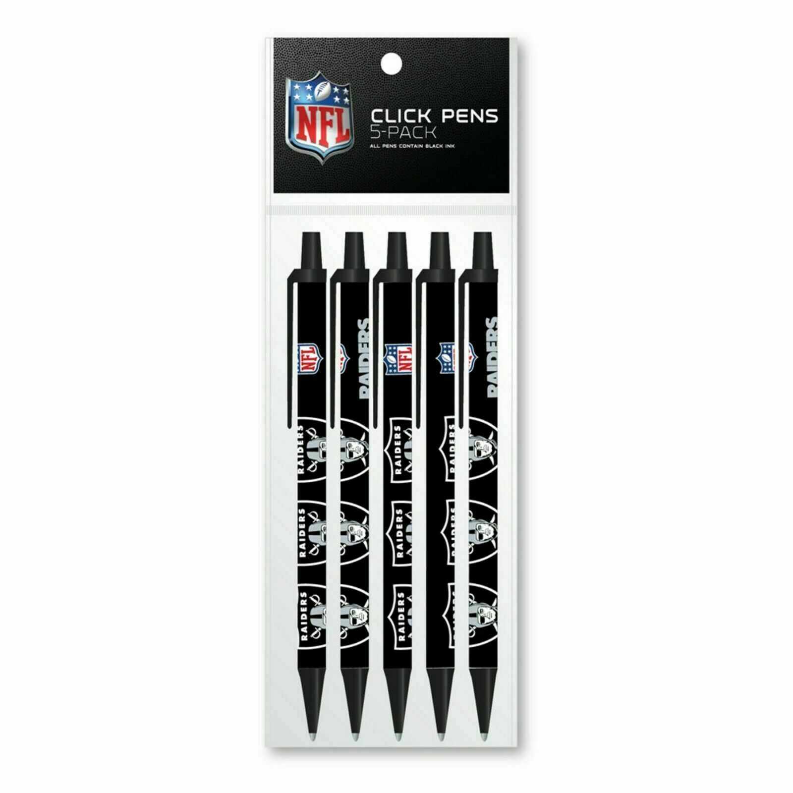 Oakland Raiders NFL Click Pens 5 pack Black Ink - Official Licensed | eBay