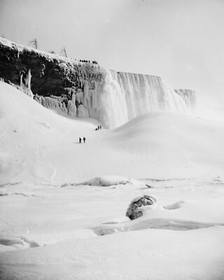 View of Niagara Falls, 1800's, Snow, Ice, Winter, New Reproduction ...