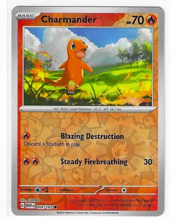 CHARMANDER #004 REVERSE HOLO SCARLET & VIOLET 151 POKEMON CARD | eBay