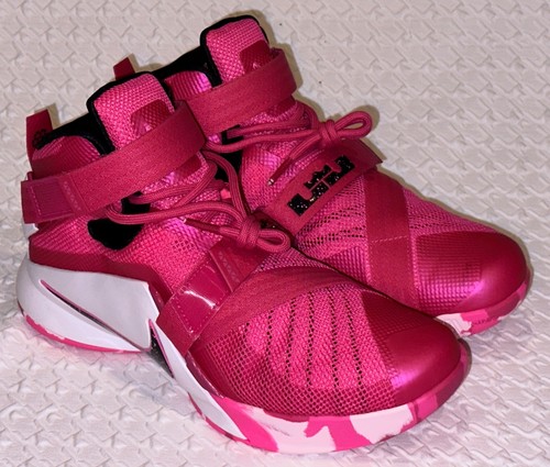 NIKE LeBron Soldier IX 9 Think Pink Basketball Shoes Sneakers NEW Mens ...