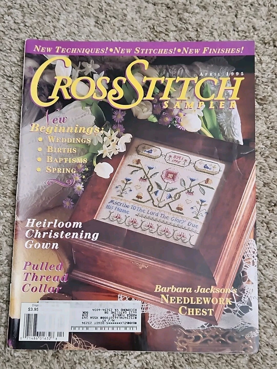 Cross Stitch Sampler MAGAZINE April 1995 | eBay