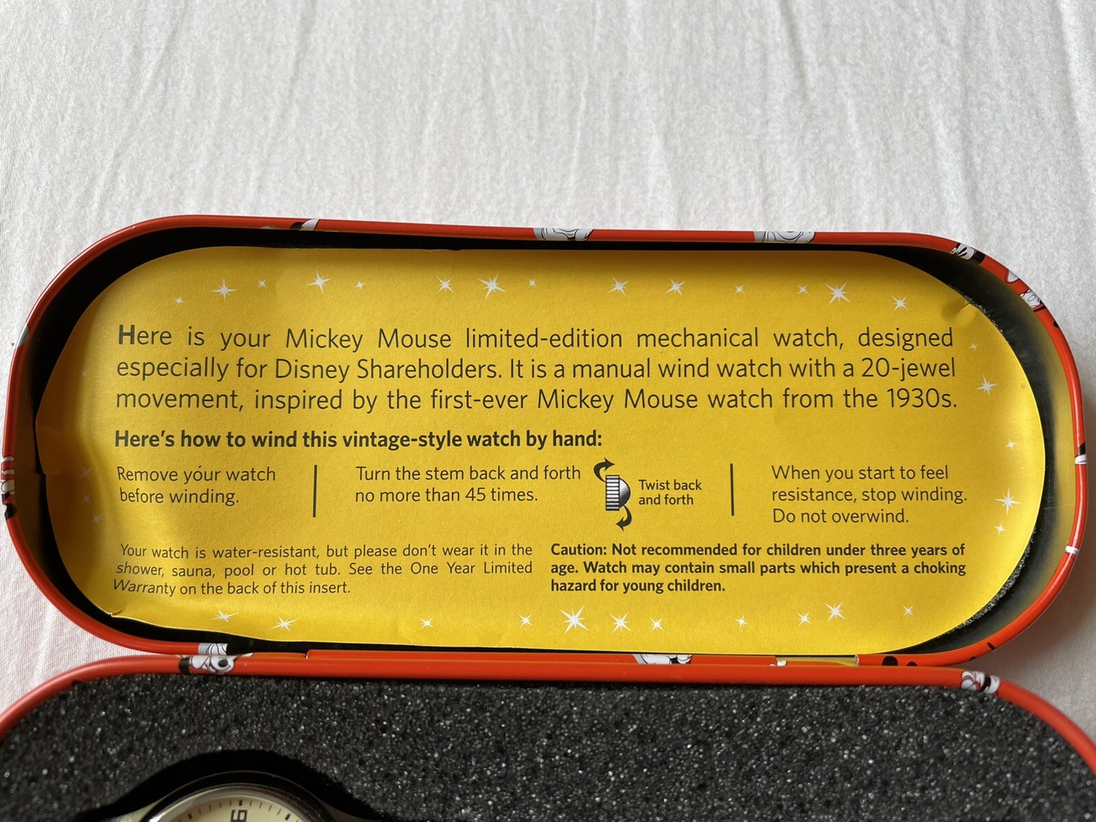 DISNEY MICKEY MOUSE LIMITED EDITION SHAREHOLDERS MECHANICAL WATCH *1933 ...