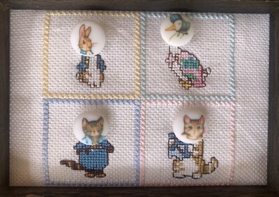 Beatrix Potter Cross Stitch, Buttons: Miss Moppet, Peter Rabbit, Tom ...