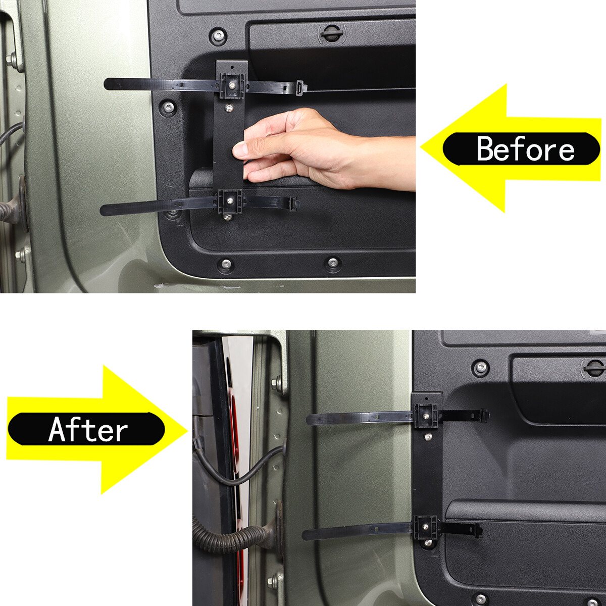 Black Trunk Tailgate Bracket Holder Kit For Land Rover Defender 90 110 ...