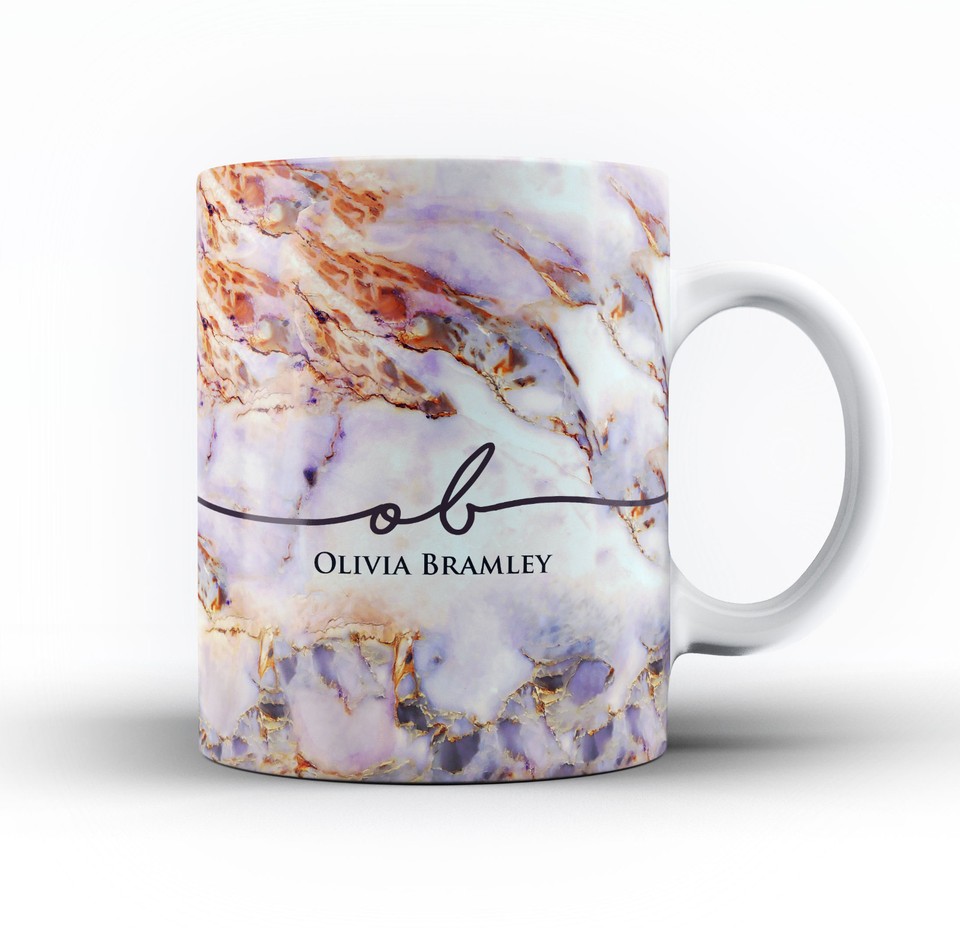 Personalised Marble / Pattern Mug. Add a name for a unique custom gift ...