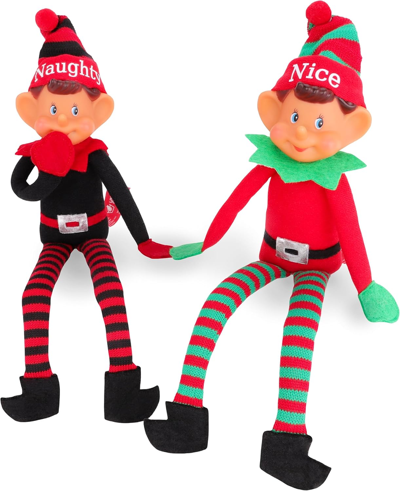 ® Elves with Attitude Twin Pack Elf Soft Toys - 35Cm (14") - Naughty ...