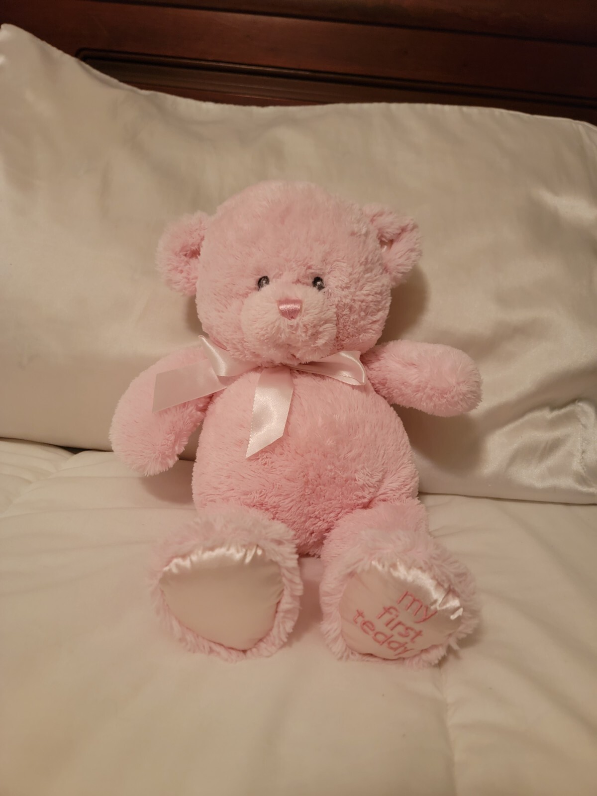 Baby GUND My First Teddy Bear Pink Plush Fluffy Soft Sewn Eyes Stuffed ...