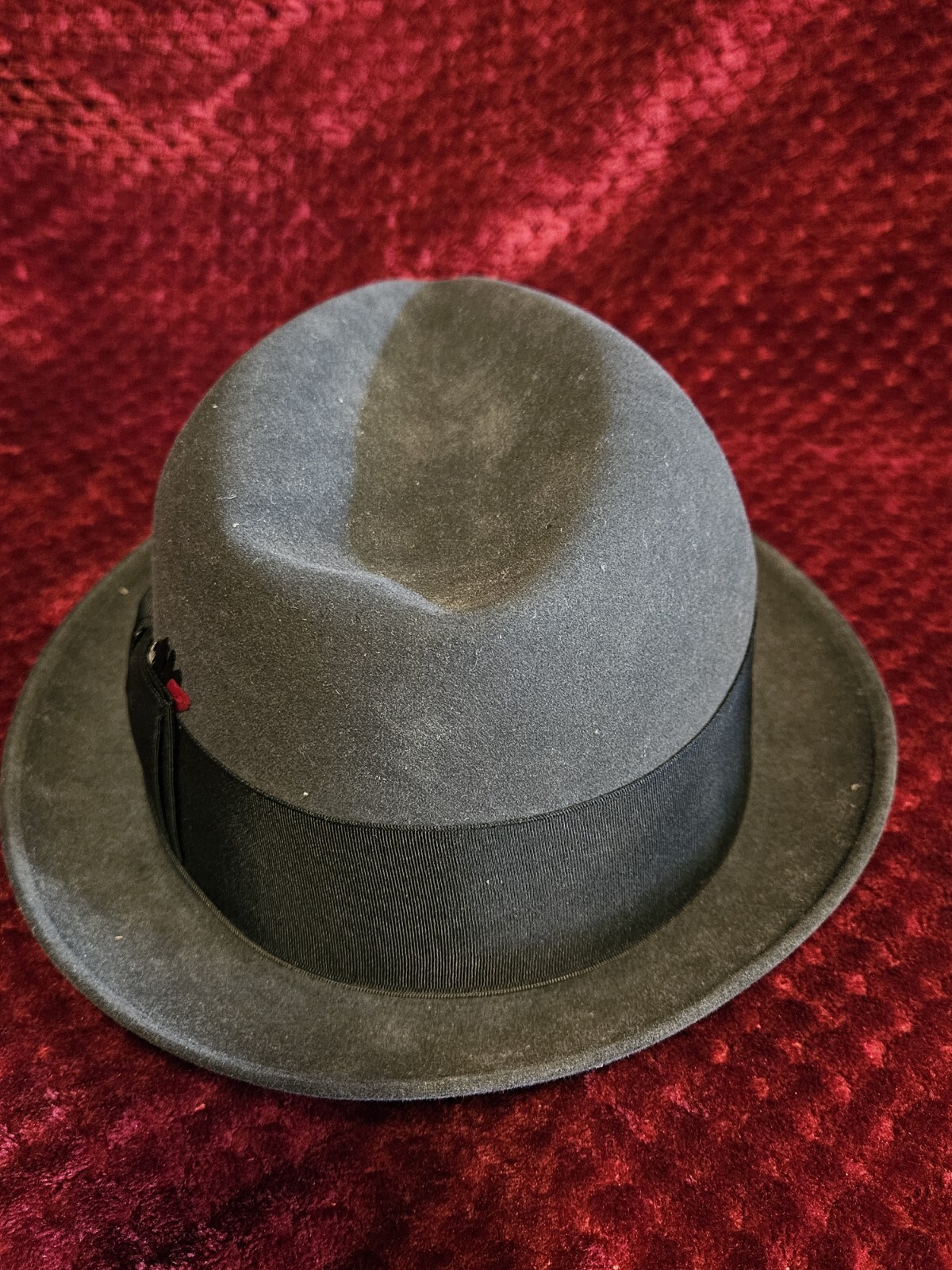 Vintage Stetson Fedora Hat With Pin And Box - Gem