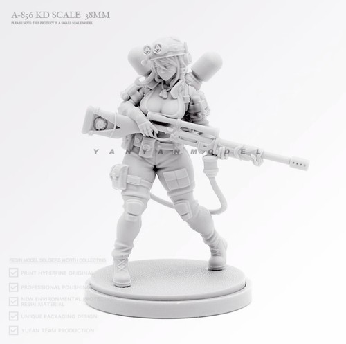 38mm resin figure model KD Goddess Series Female Sniper Unassembled ...