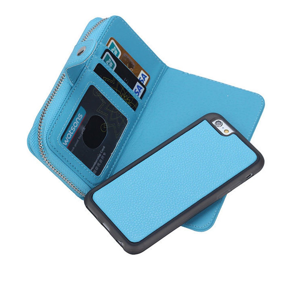 Leather Purse Zipper Card Cash Holder Wallet Case For Apple iPhone XS ...