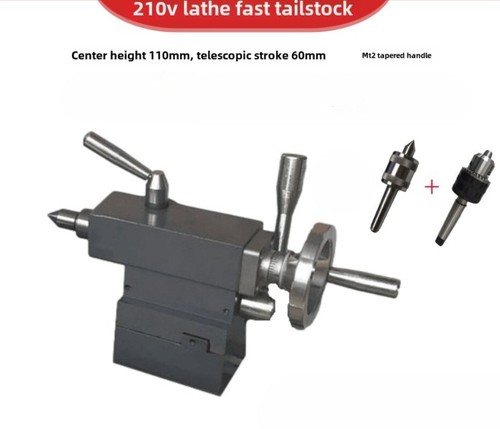 Tailstock kit MT2# Tailstock Quill 210mm Swing Over Bed For WM210V ...