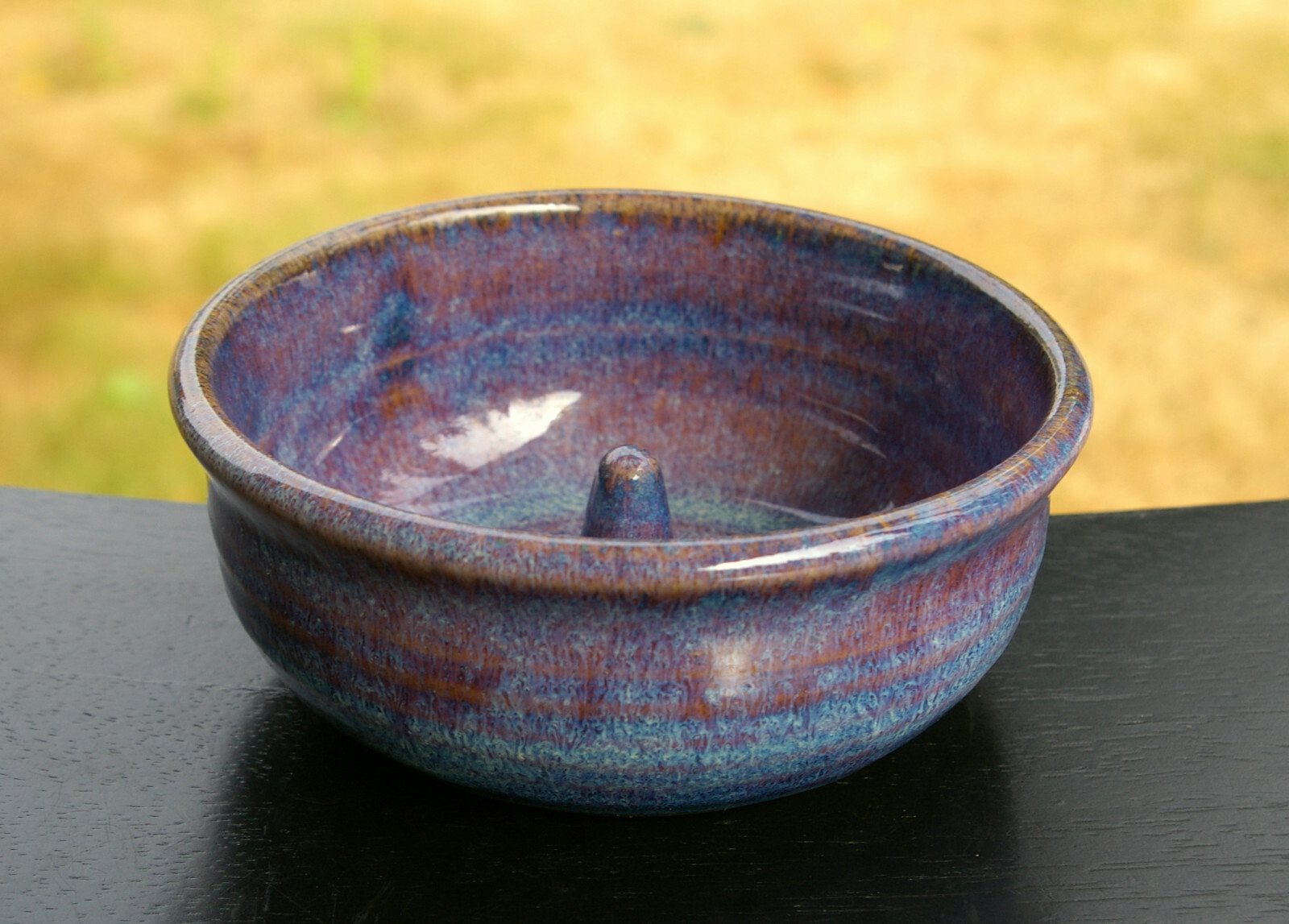 Blue Hand Spun Pottery Bowl Individual Apple Baking Dish by Parrot ...