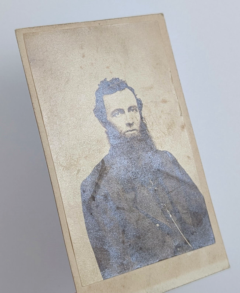 1860s CDV Photo Bearded Man Scibird Bloomington Illinois | eBay