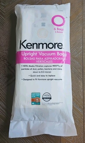Kenmore 53294 Type O Vacuum Bags HEPA for Upright Vacuums Style 6 Pack ...