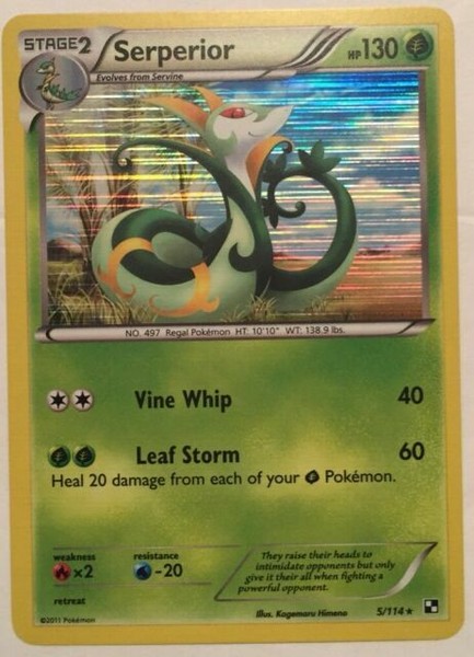 Serperior Holo Rare Pokemon Card BW Base 5/114 Non-Sport Trading Cards ...