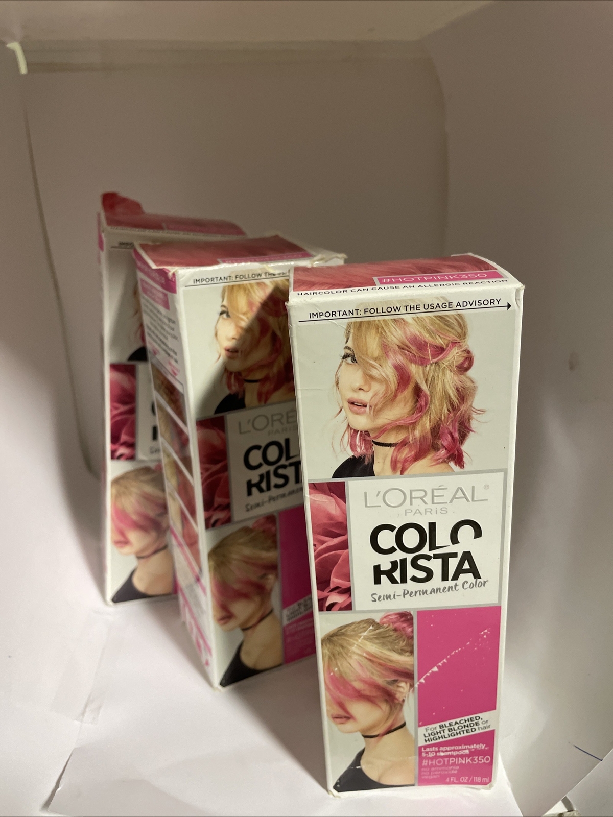 (3)L'Oreal Paris Colorista Semi-Permanent Color - Hot Pink 350 | eBay