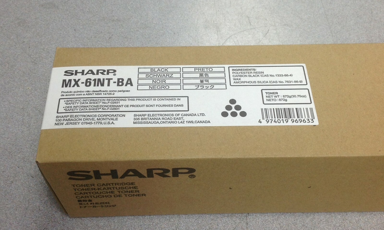 NEW Genuine Sharp MX-61NT-BA MX61NTBA Black Toner Cartridge | eBay