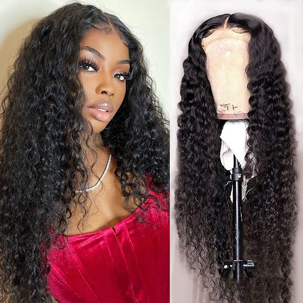 32 inch Curly Wave Lace Front Wig Human Hair 13×4 Lace Frontal Wig for ...