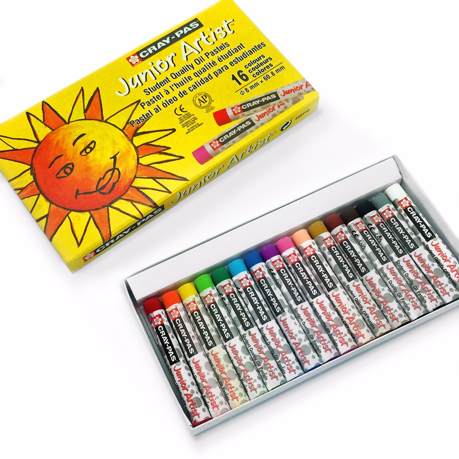 Sakura Cray-Pas Junior Artist Oil Pastels – Pack of 16 – 8mm x 60.8mm ...