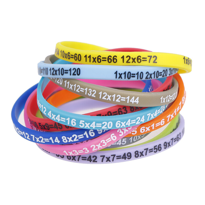 12Pcs/Set Multiplication Tables Silicone Bracelet Learn Math Education ...