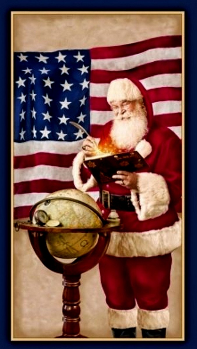 American Flag Christmas Scenes