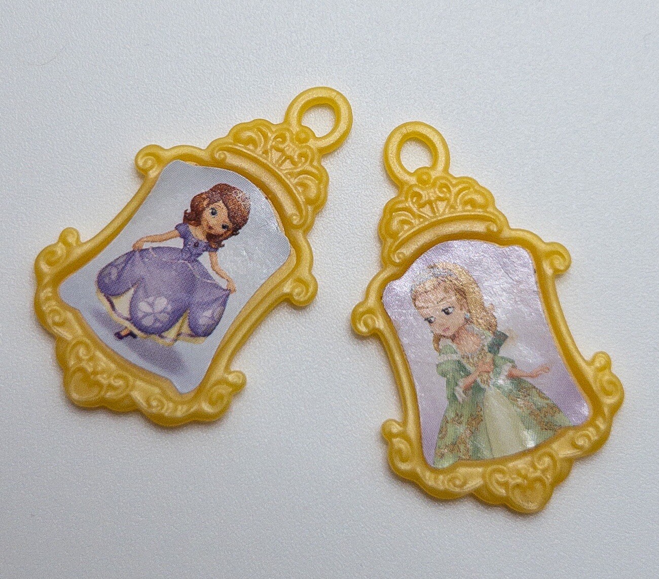Disney Sofia The First Princess Ivy Gold Plastic Necklace Charms Lot of 2 | eBay